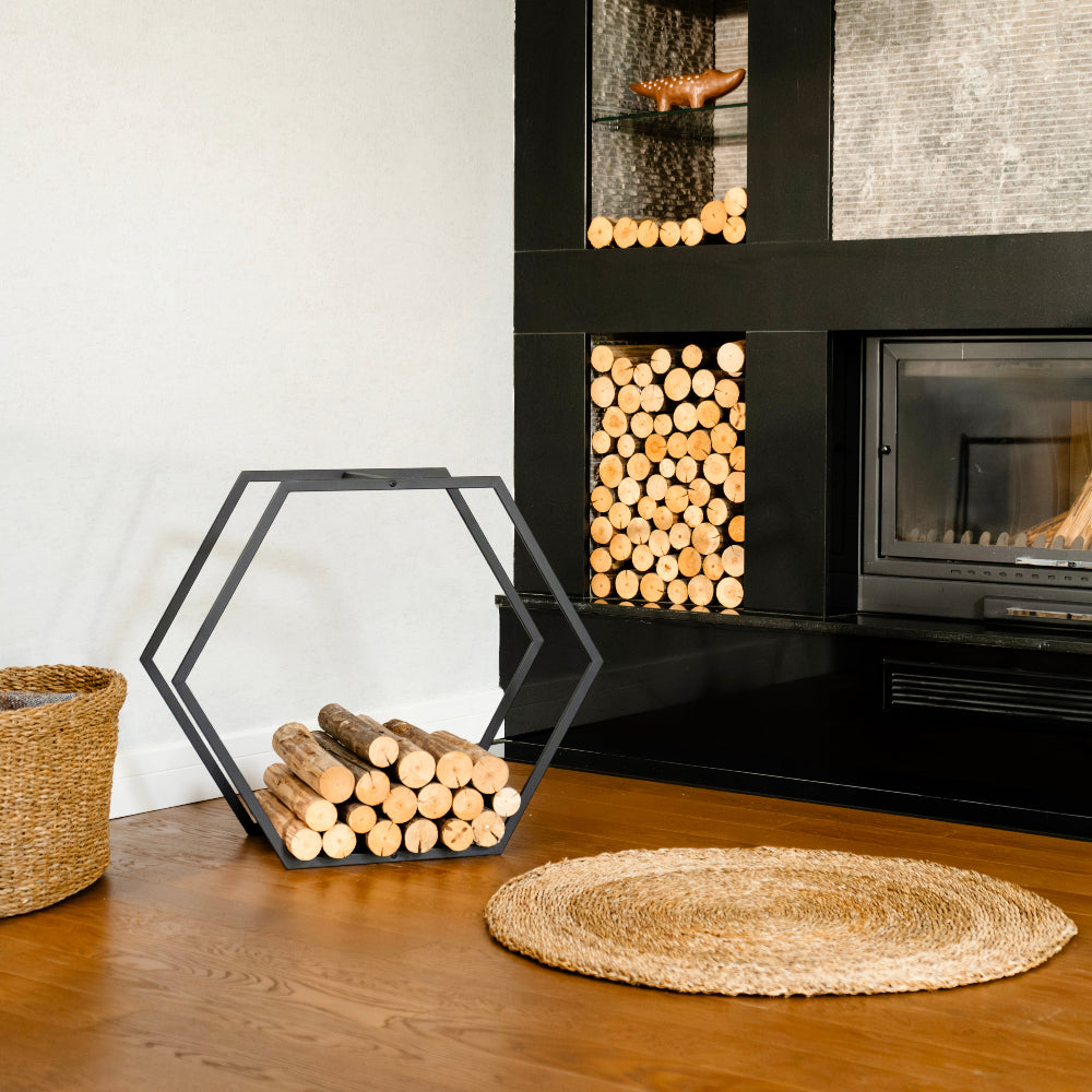 Log Holders-Hexagonal Portable Wood Rack - Grandmix