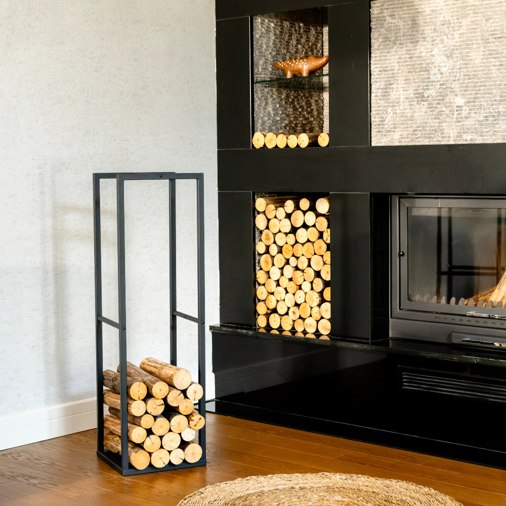 Modern Metal Log Holder for Fireplace | Grandmix