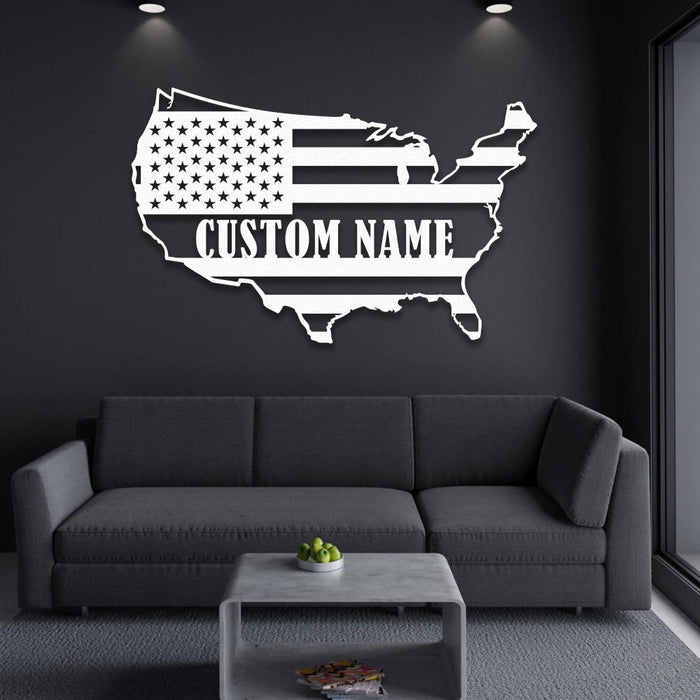 USA Custom Map - Metal Wall Art - Grandmix